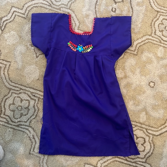 Dresses | Authentic Purple Mexican Dressmumu With Flowers | Poshmark